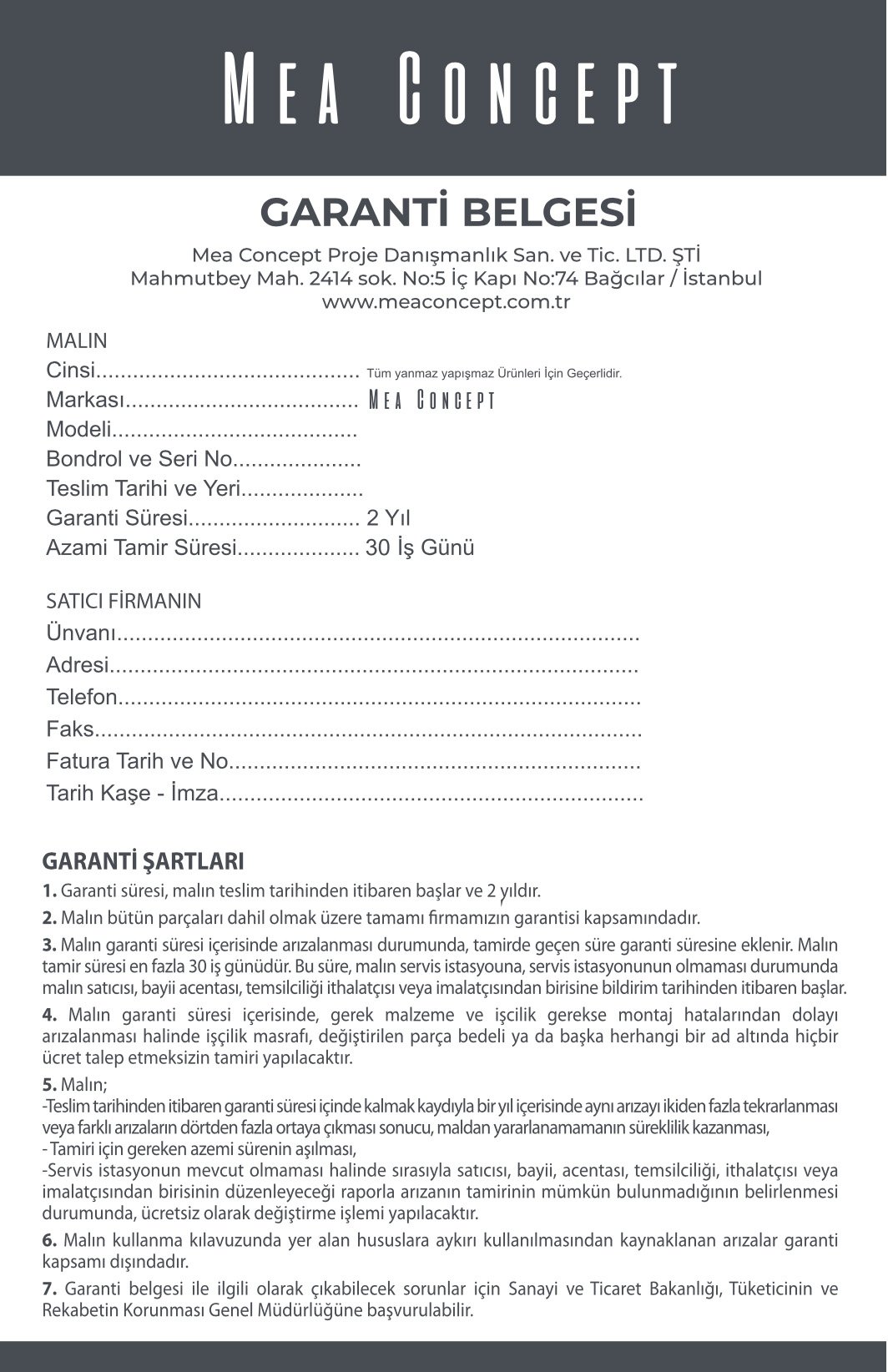 GARANTİ BELGESİ GARANTİ BELGESİ